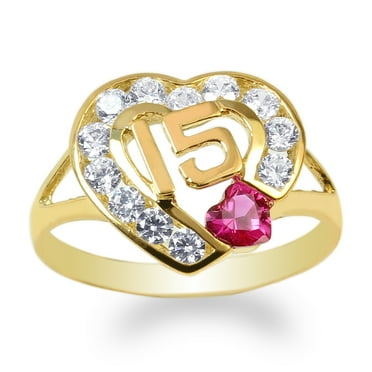 Ioka -14K Solid Tri Color Gold Sweet 15 Anos 15 Years Birthday ...