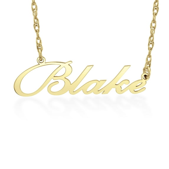 Ladies 10K Yellow Gold Personalized Script Name Necklace - Walmart.com