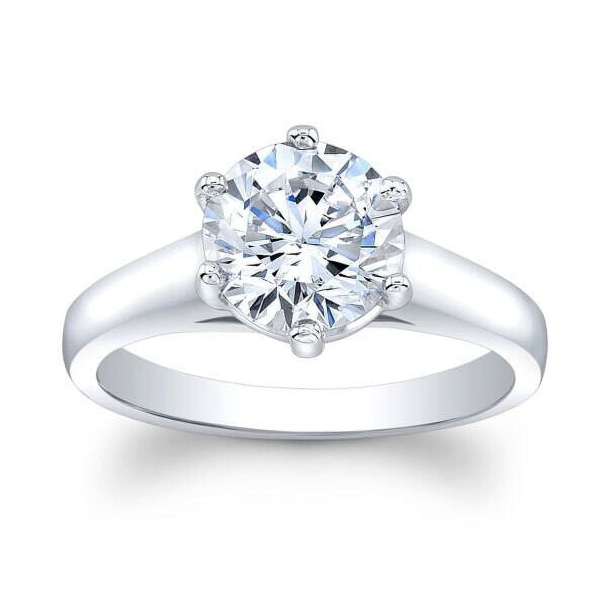 Ladies 14k white gold engagement ring solitaire with 2 ct natural Round ...
