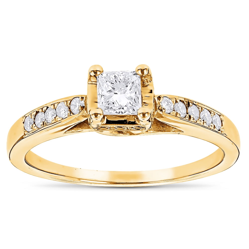 Ladies Affortable 14K Unique Natural 0.6 Ctw Diamond Engagement Ring ...