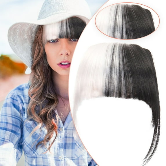 Ladies Blunt Bangs Wig Front Fringe Clip-In Human Hair Extension Wig ...