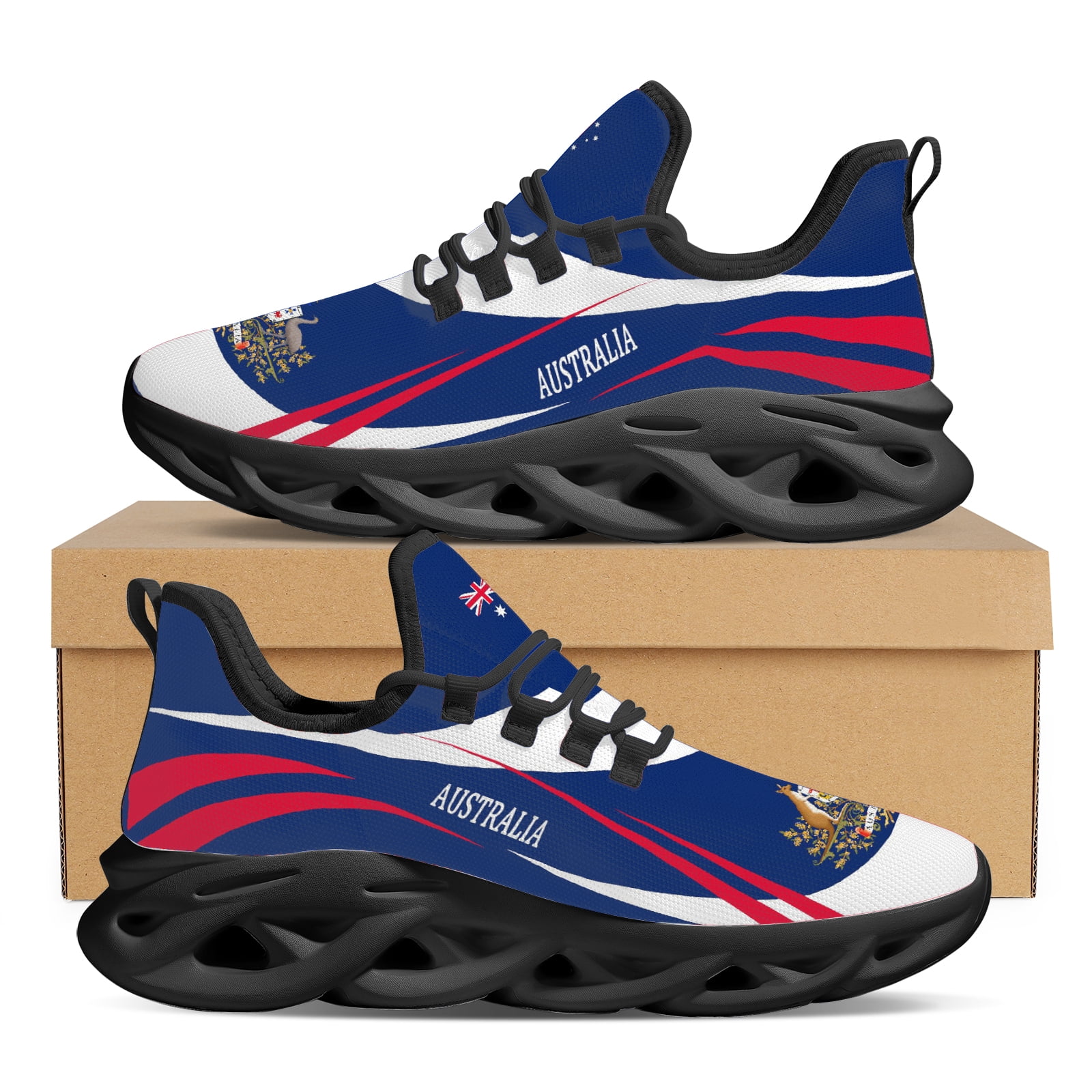 Ladies Breathable Fashion Sneakers Australian Flag Print Flats Shoes ...