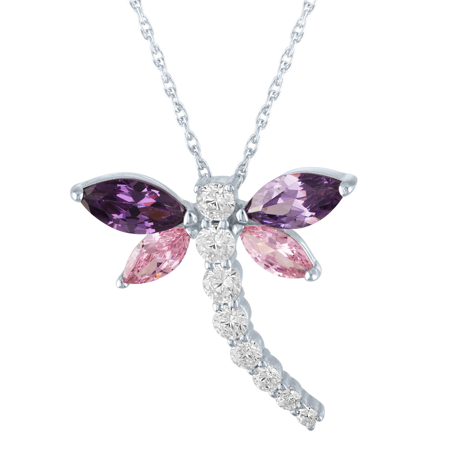 Ladies Brilliance Fine Jewelry Simulated Amethyst and CZ Sterling ...