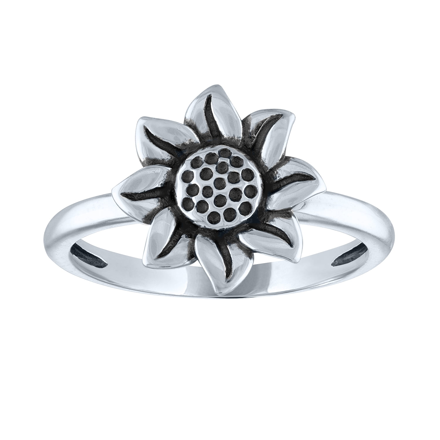 Ladies Brilliance Fine Jewelry Sterling Silver Sunflower Ring - Walmart.com