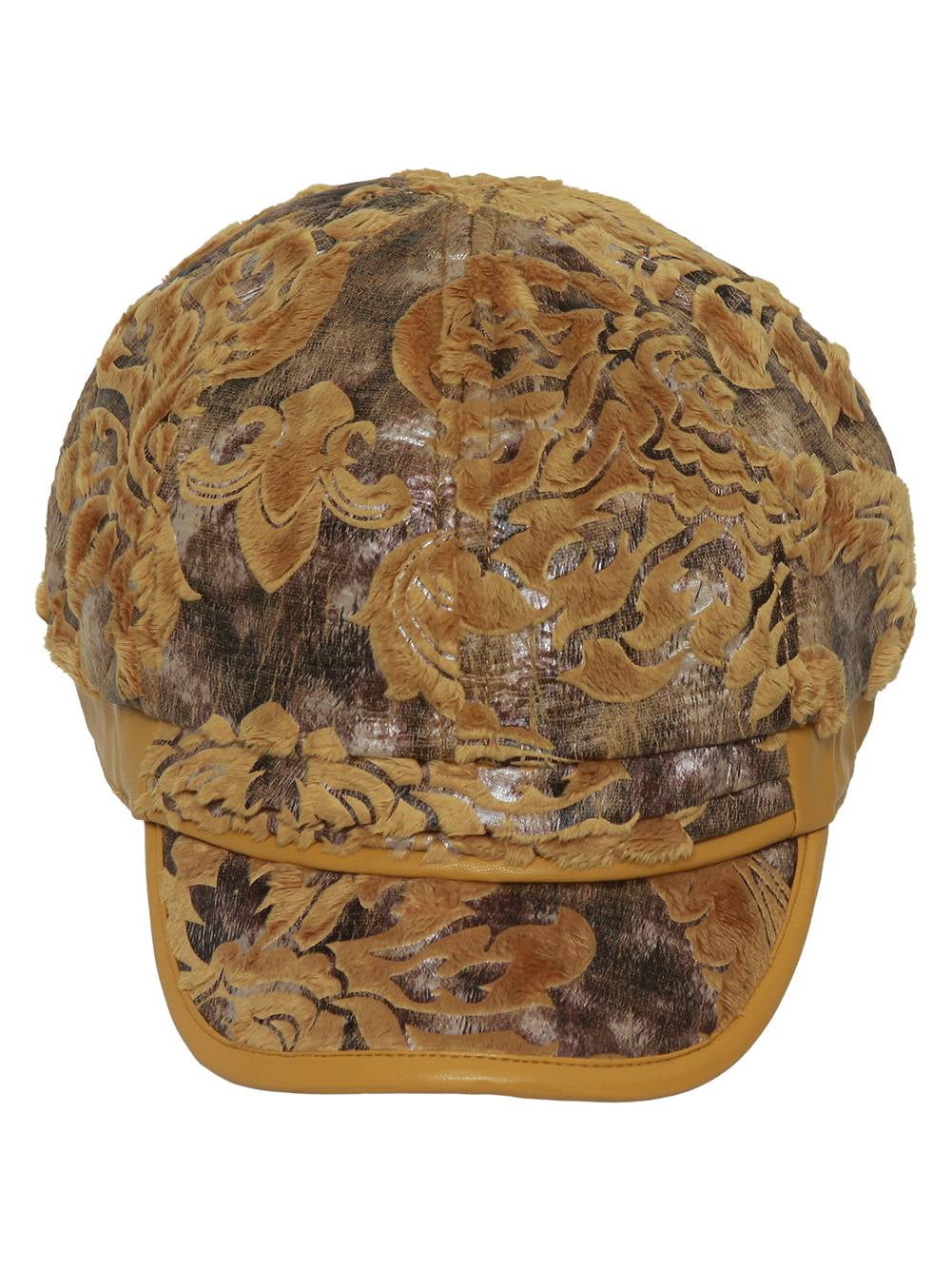 Ladies Brocade Pattern Burnout Newsboy Cap - Gold - Walmart.com
