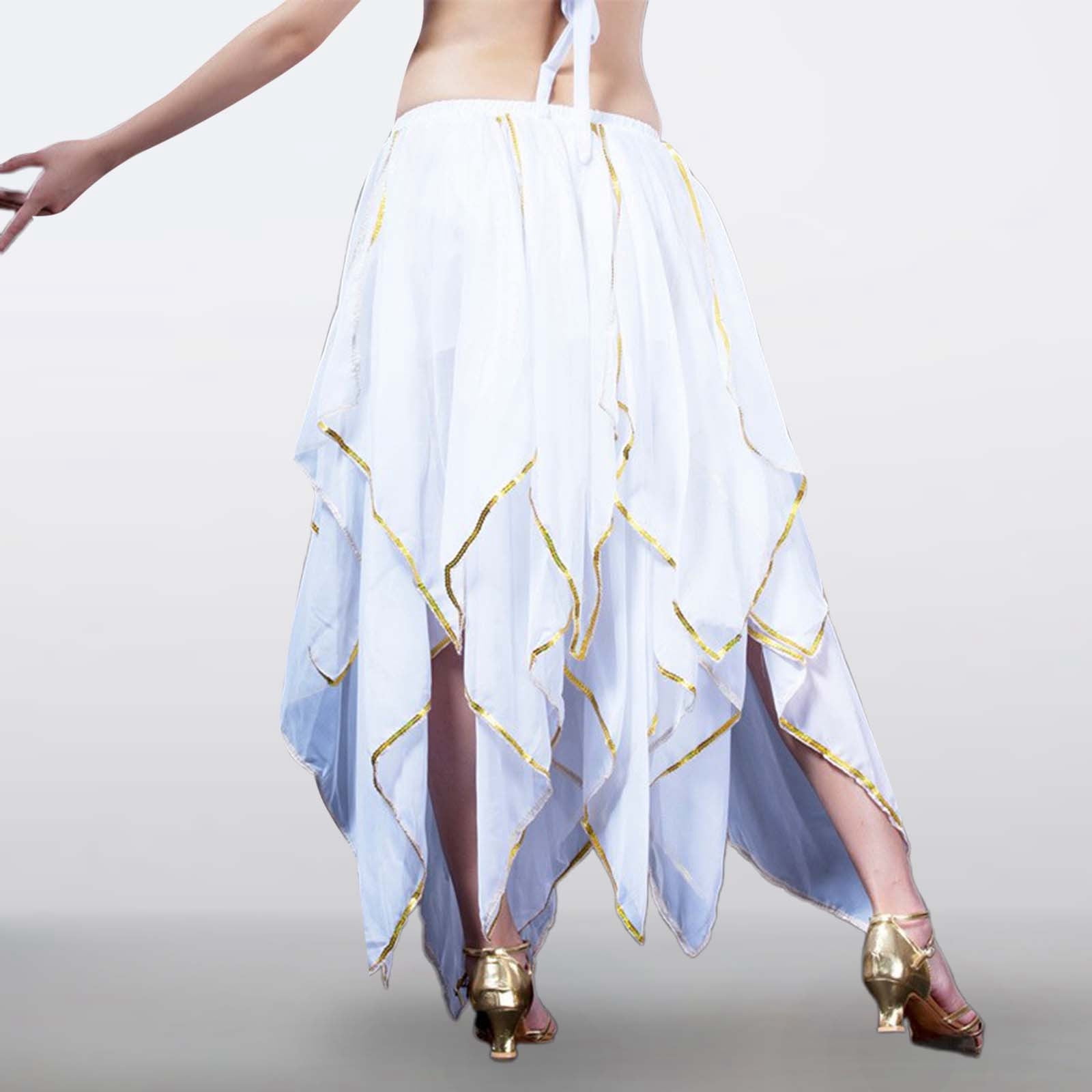 Ladies' Carnival Belly Dance Performance Dress Skirt for Girls Rainbow ...