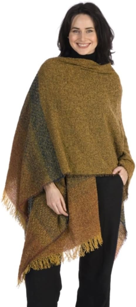 Ladies Celtic Gold Ruana Made By Kerry Woollen Mills - Walmart.com