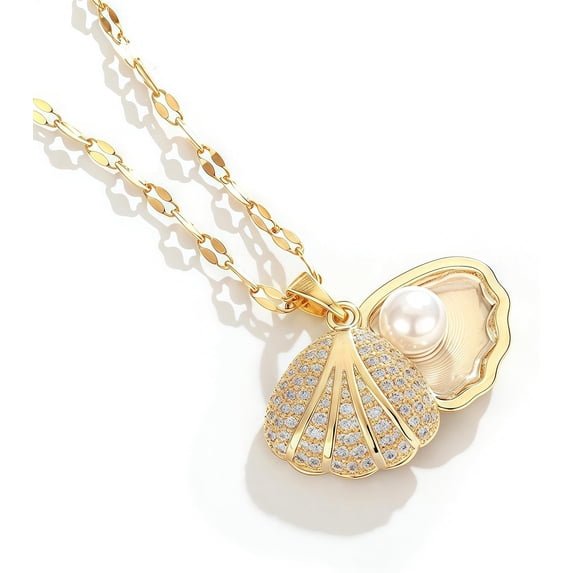 Ladies' Charm Necklace - Beach Charm Necklace Cute Shell Pendant for ...
