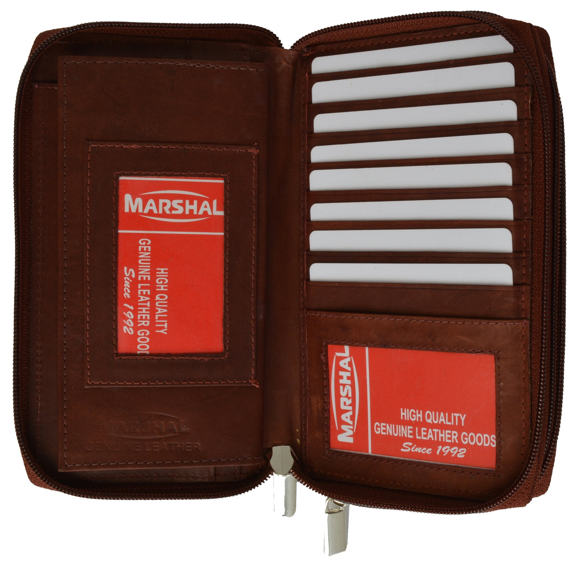 Ladies Checkbook Organizer Genuine Leather Zip Around Clutch Wallet ...