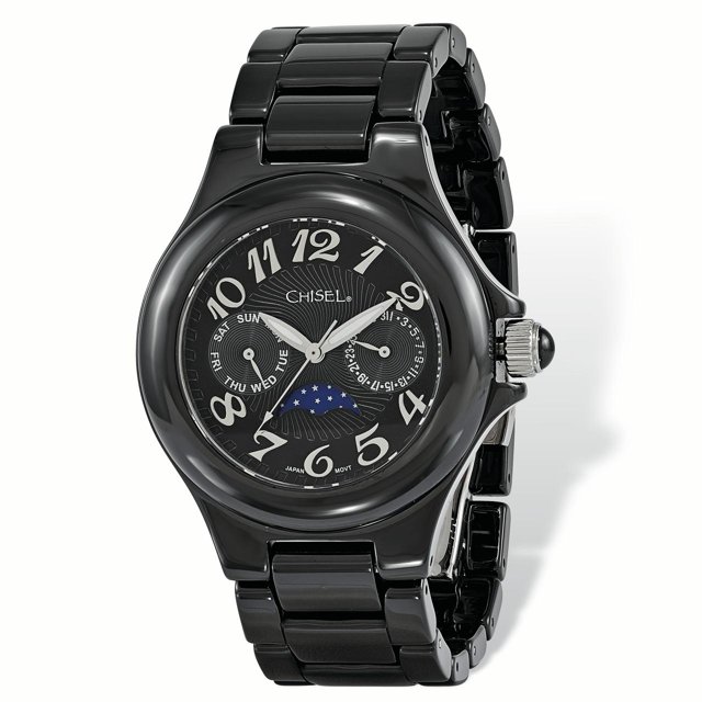 Ladies Chisel Black Ceramic Black Dial Watch - Walmart.com