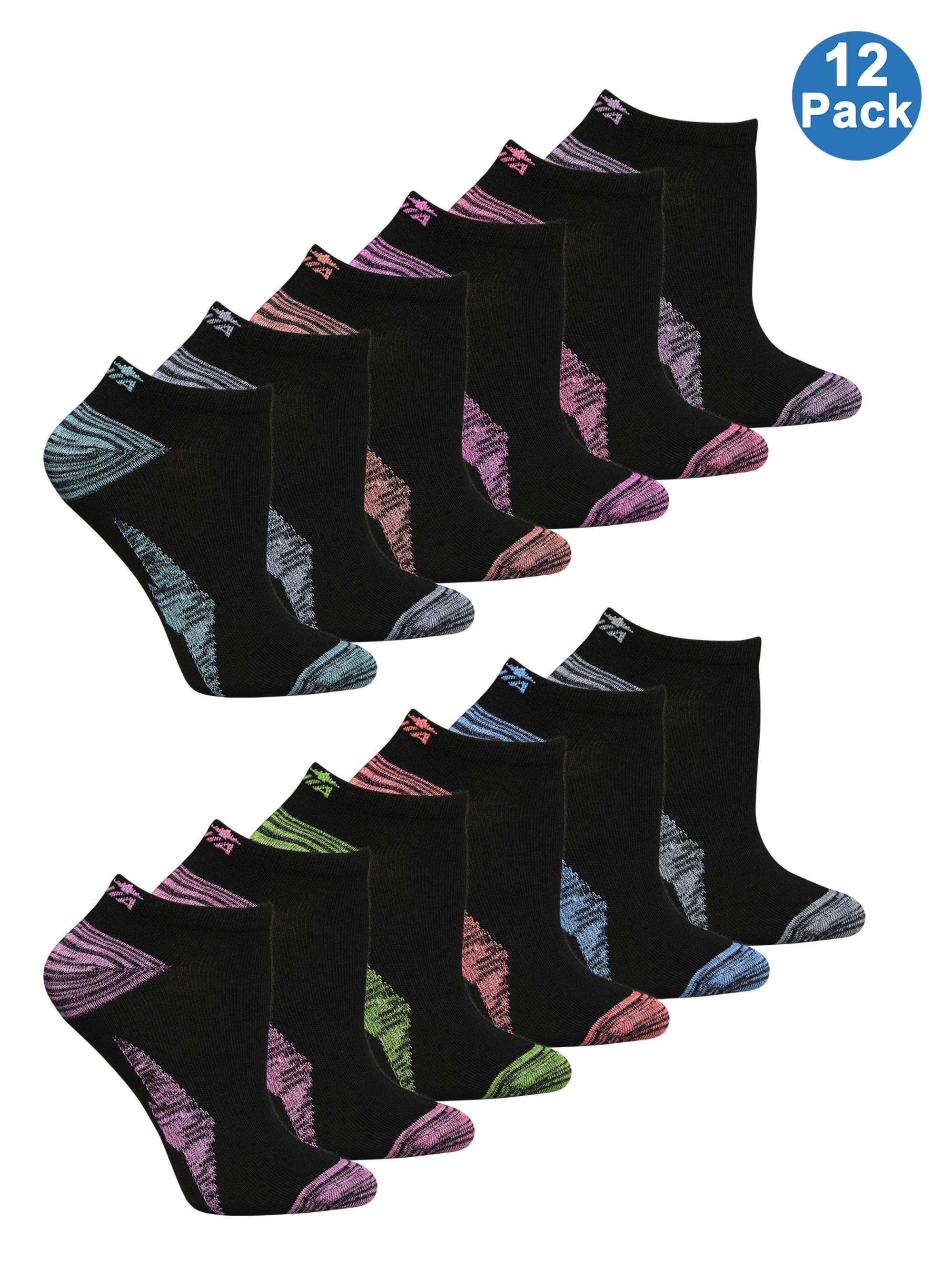 Avia Ladies Color Pulse Socks, Low Cut 12 Pack, Cushioned & Durable for ...