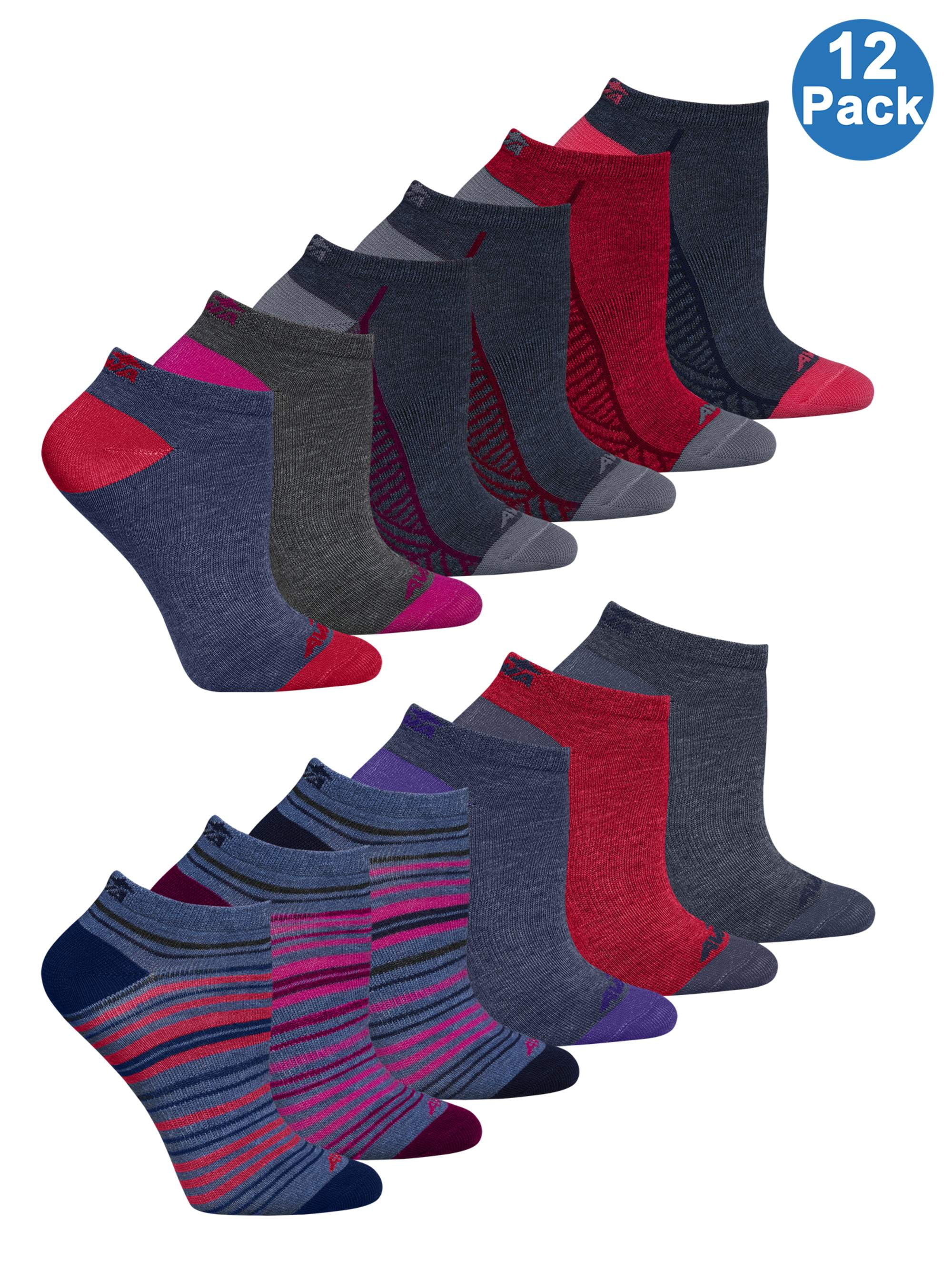 Avia Ladies Color Pulse Low Cut Socks, 12 Pack, Cushioned & Durable ...