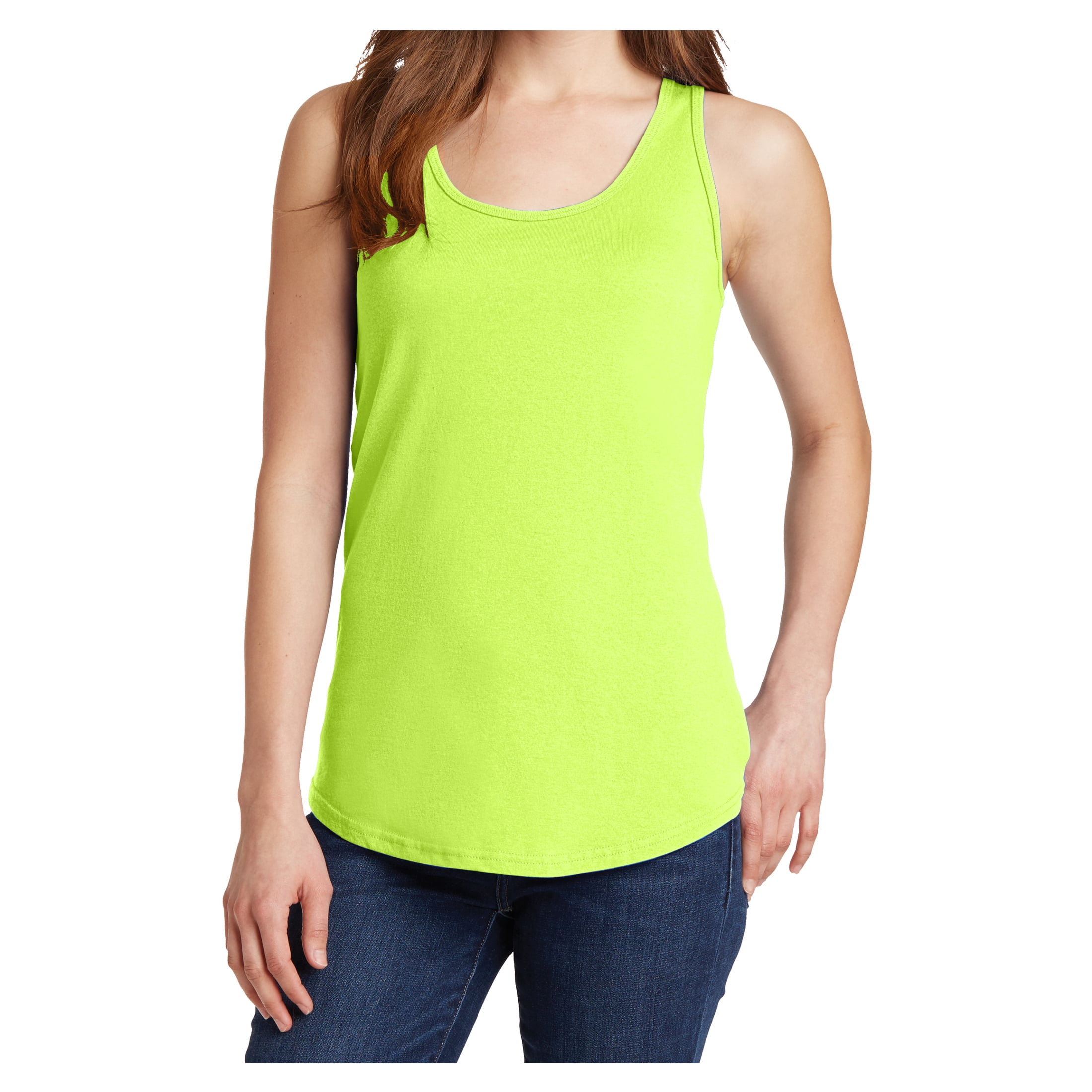 Ladies Core Cotton Tank Top Neon Yellow Medium - Walmart.com