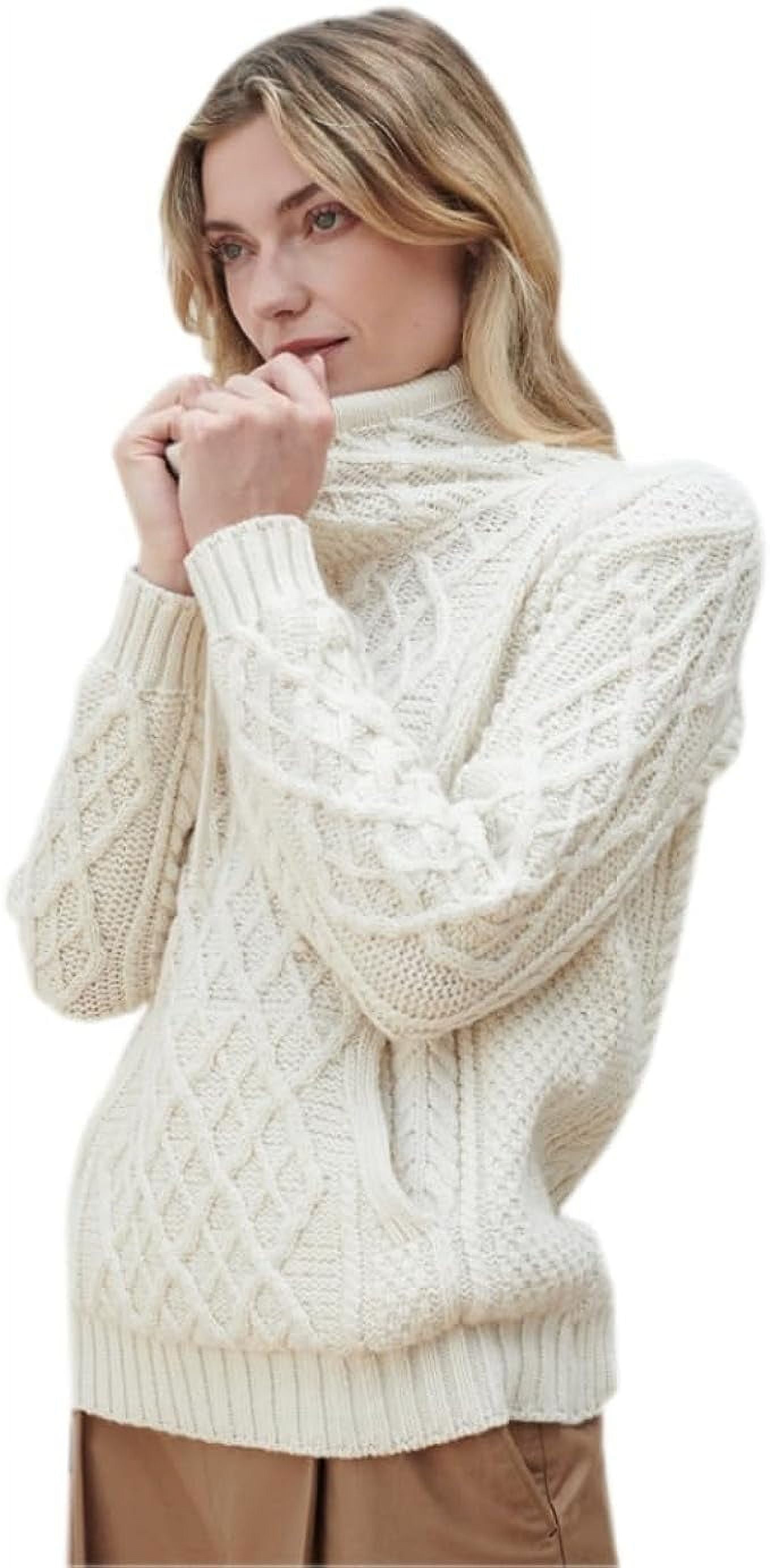 Ladies Cowl Neck Sweater Made By Aran Woollen Mills - Walmart.com
