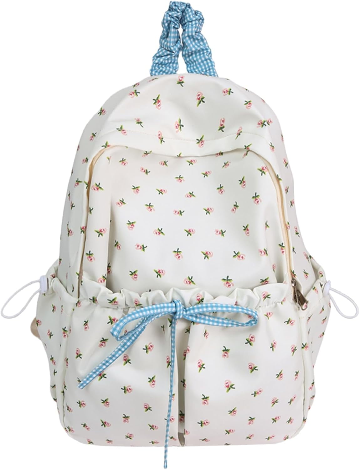 Ladies Cute Aesthetic Bowknot Backpack Kawaii Flower Pattern College ...