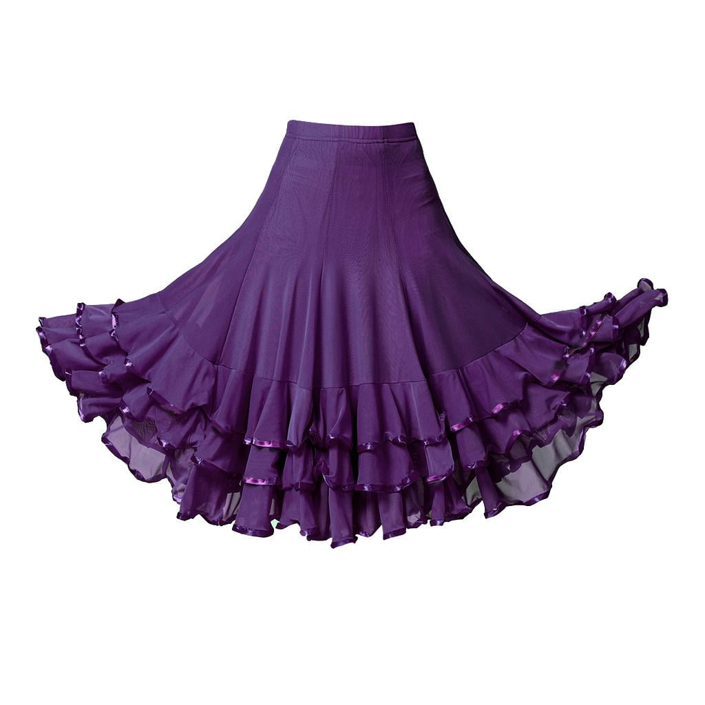 Ladies Dance Skirt Latin Dance Skirt Pleated Skirt Ballroom Tango Swing ...