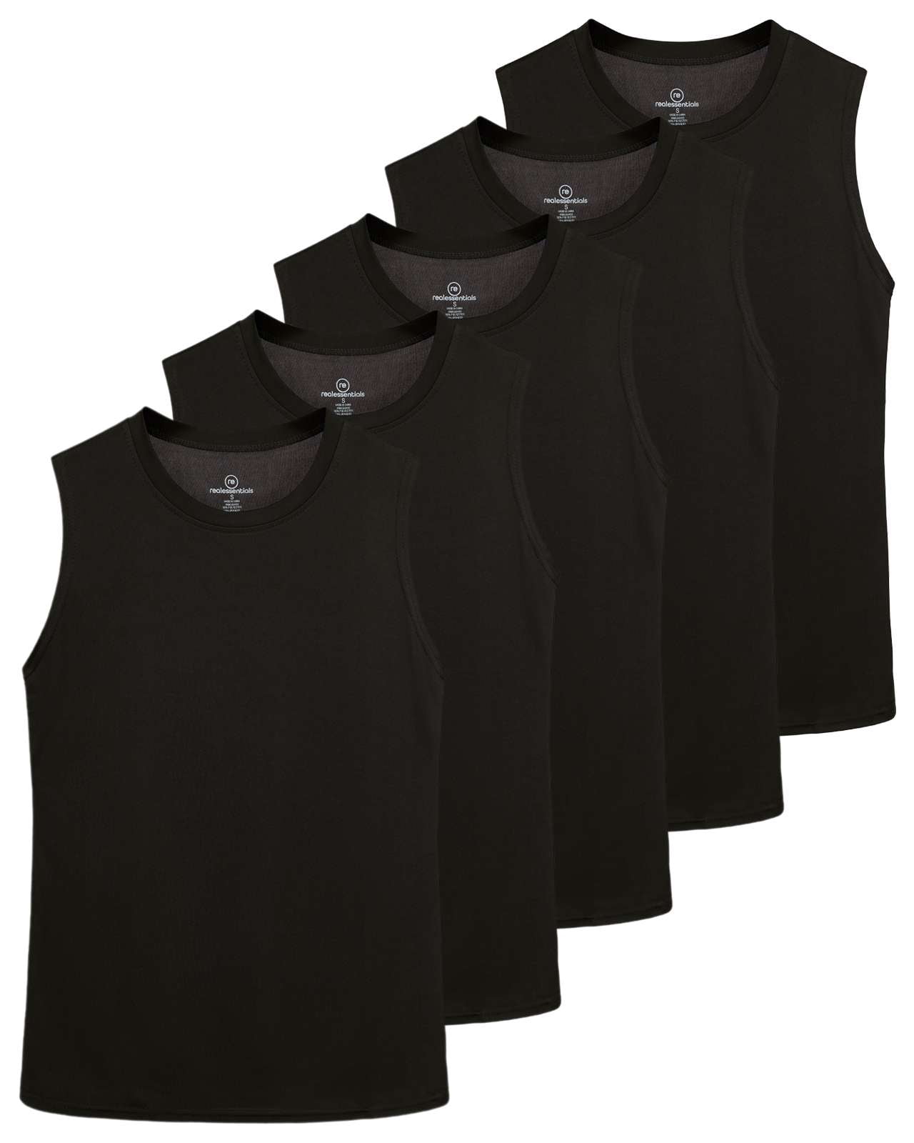 Real Essentials 5 Pack: Women's Dry-Fit Tank Top - Racerback Sleeveless ...