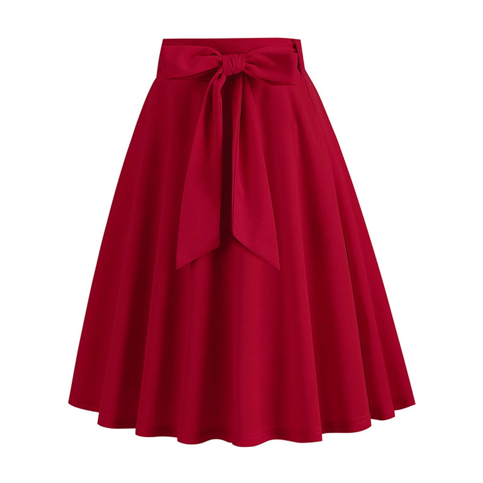 Ladies Elegant Temperament Retro Solid Color Pocket Belt Skirt ...