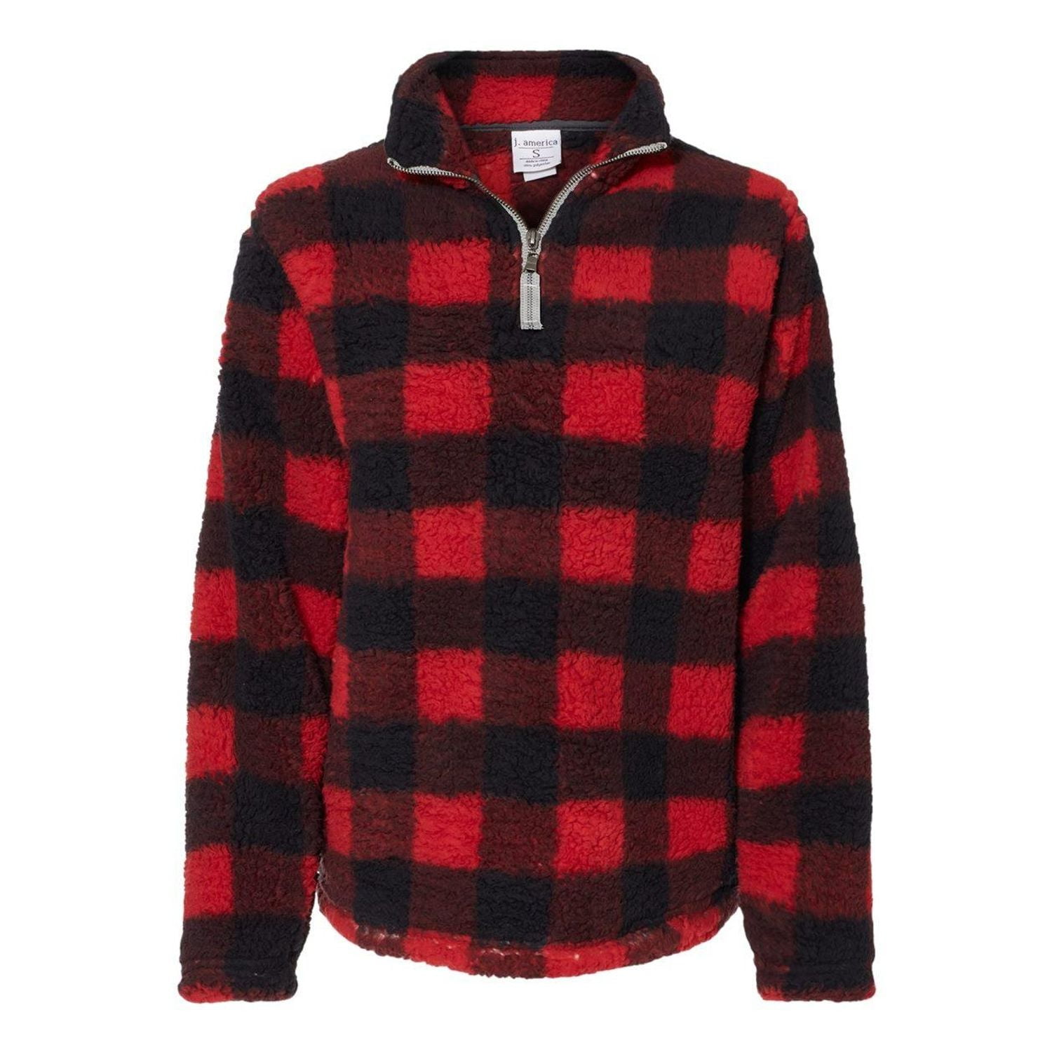 Ladies' Epic Sherpa 1/4 Zip - RED/ BLK BUFFALO - L - Walmart Business ...