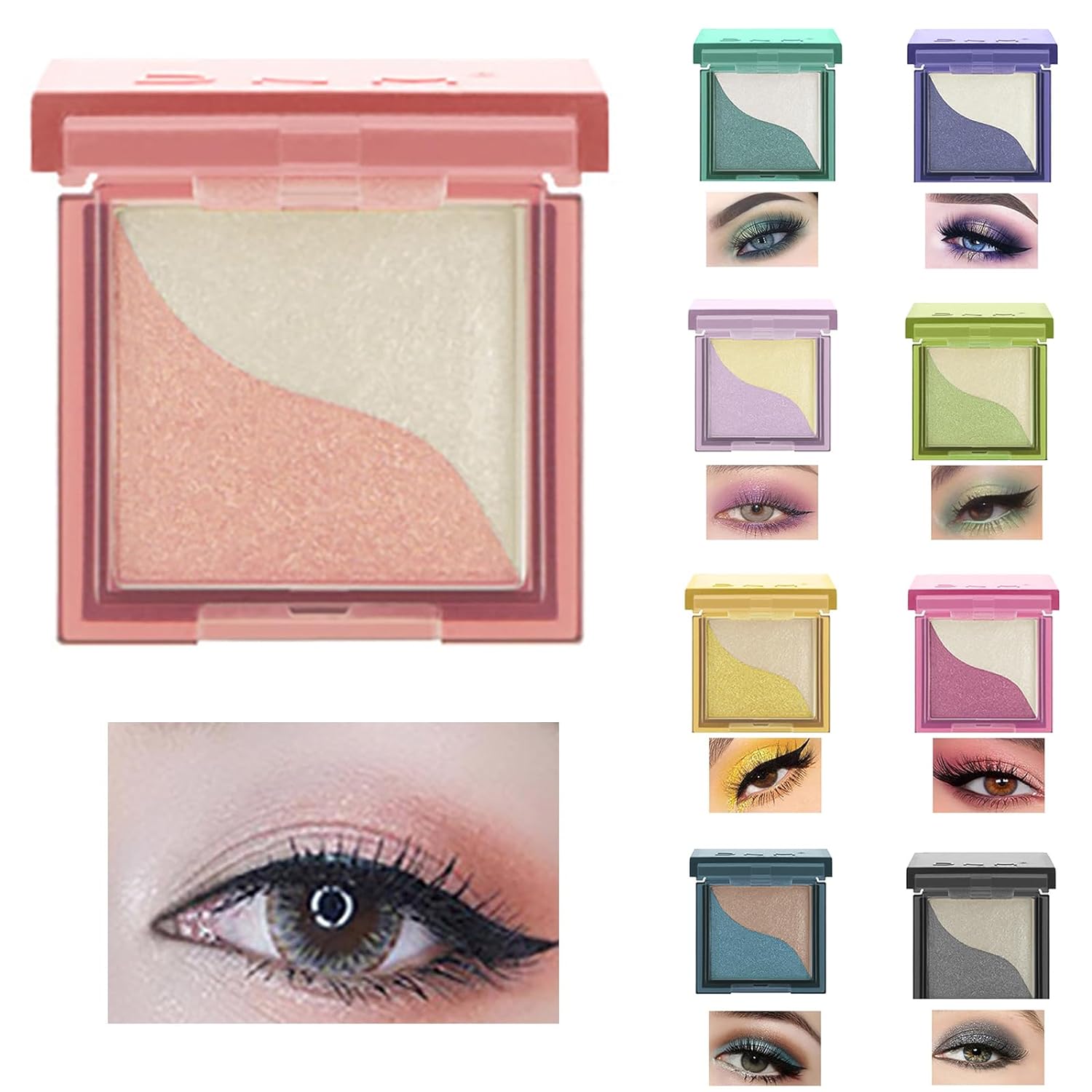 Ladies Eye Shadows Nudes Two Color Lazy Eye Shadow Plate Simple ...