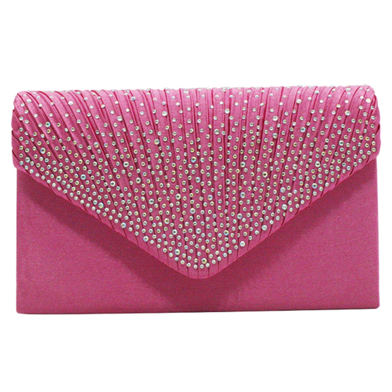 Ladies Fashion Frosted Satin Evening Clutch Purse Bag Crossbody ...