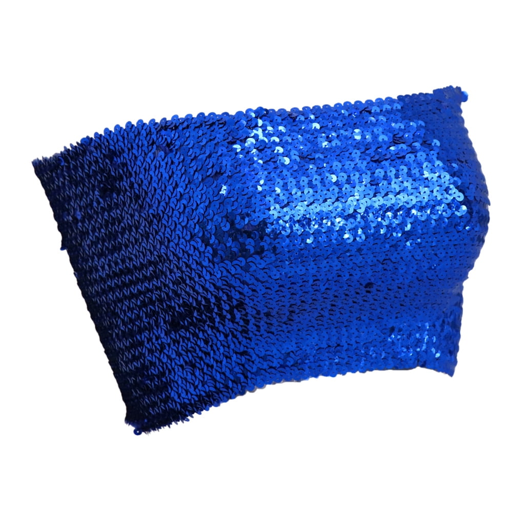Ladies Fashion Sparkling Sequins Tube Top Stretchy Chest Wrap Party ...