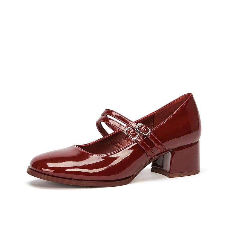 Ladies' French Style Mary Janes, Mid Heel, Comfortable Dress Shoes ...