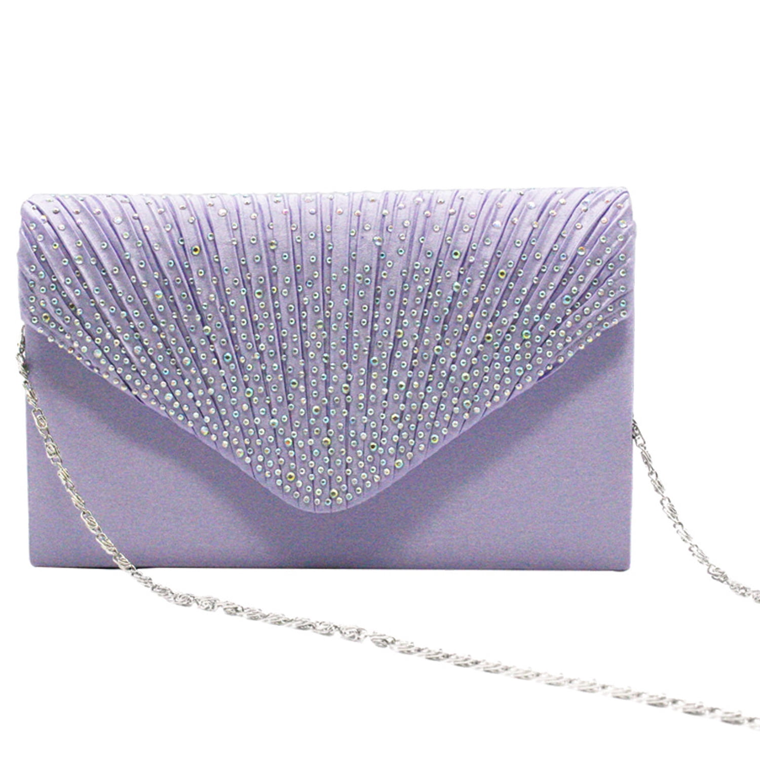 Ladies Frosted Satin Evening Clutch Purse Bag Crossbody Handbags Party ...