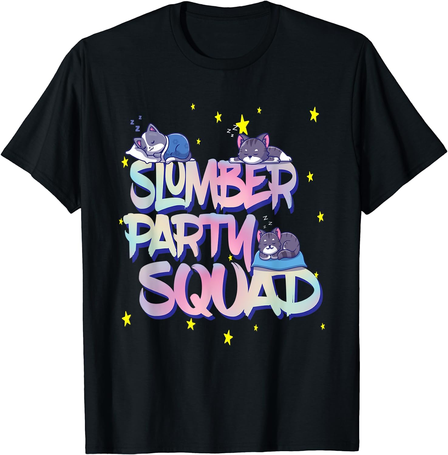 Ladies Girls Cats Sleepover Squad for Slumber Party T-Shirt - Walmart.com