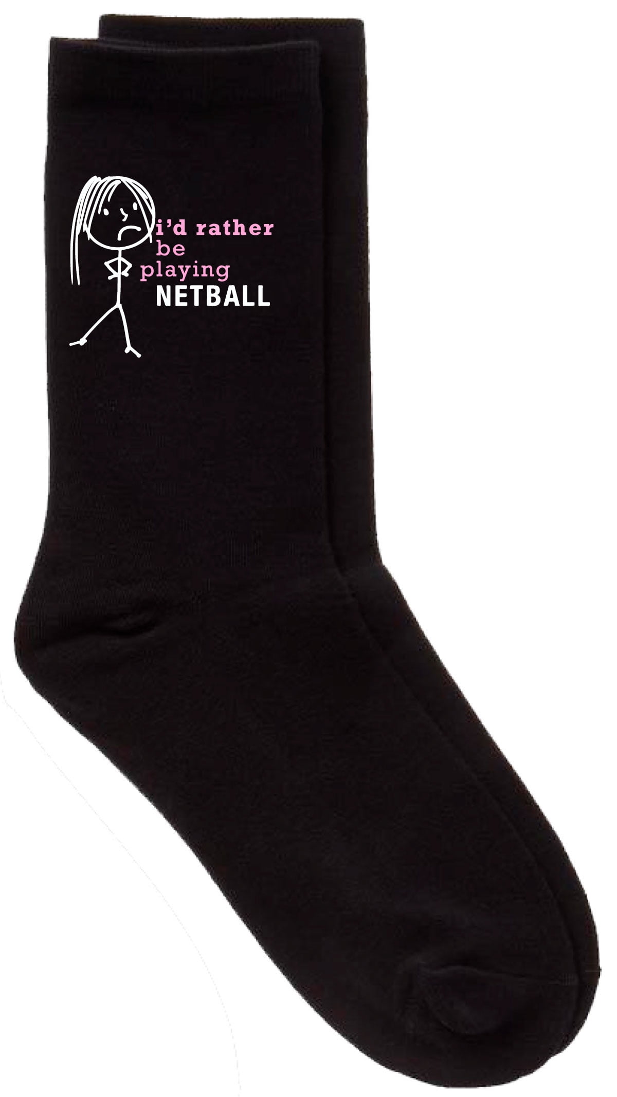 Ladies I'd Rather Be Playing Netball Mum Black Socks Birthday Christmas ...