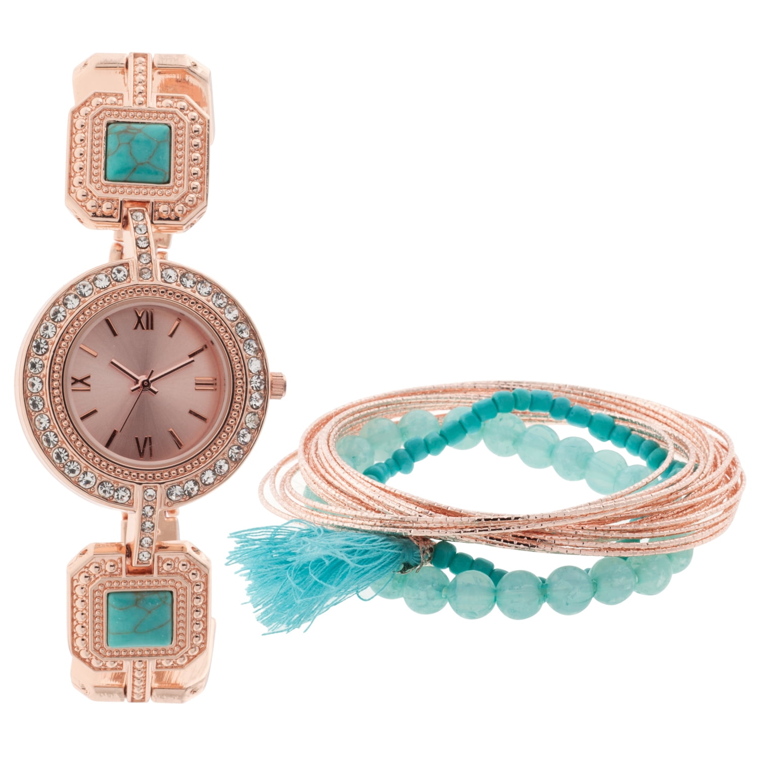 Ladies Interchangable Analog Watch Set, Rose Gold - Walmart.com