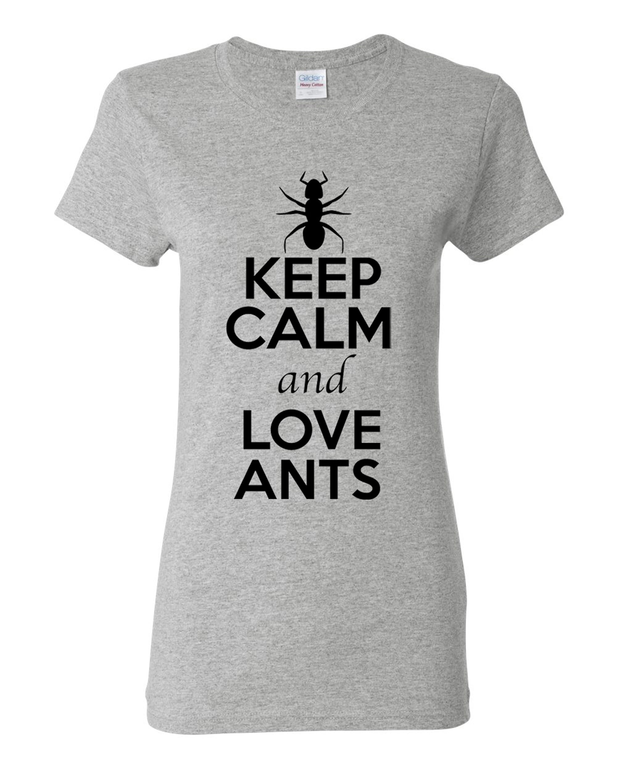 Ladies Keep Calm And Love Ants Emmet Insects Lover T-Shirt Tee ...