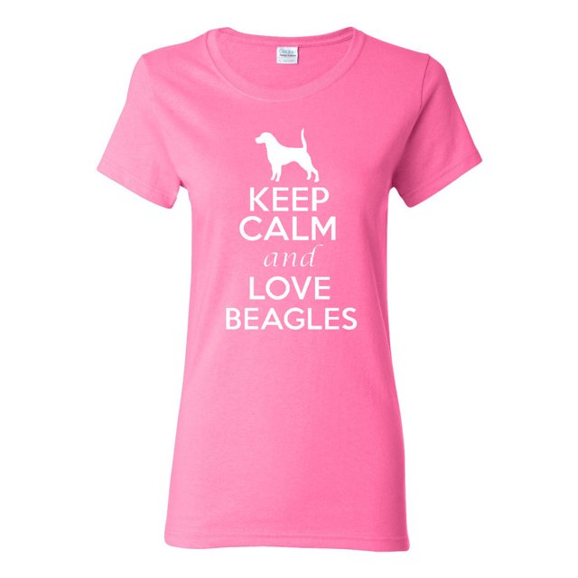 Ladies Keep Calm And Love Beagles T-Shirt Tee - Walmart Business Supplies