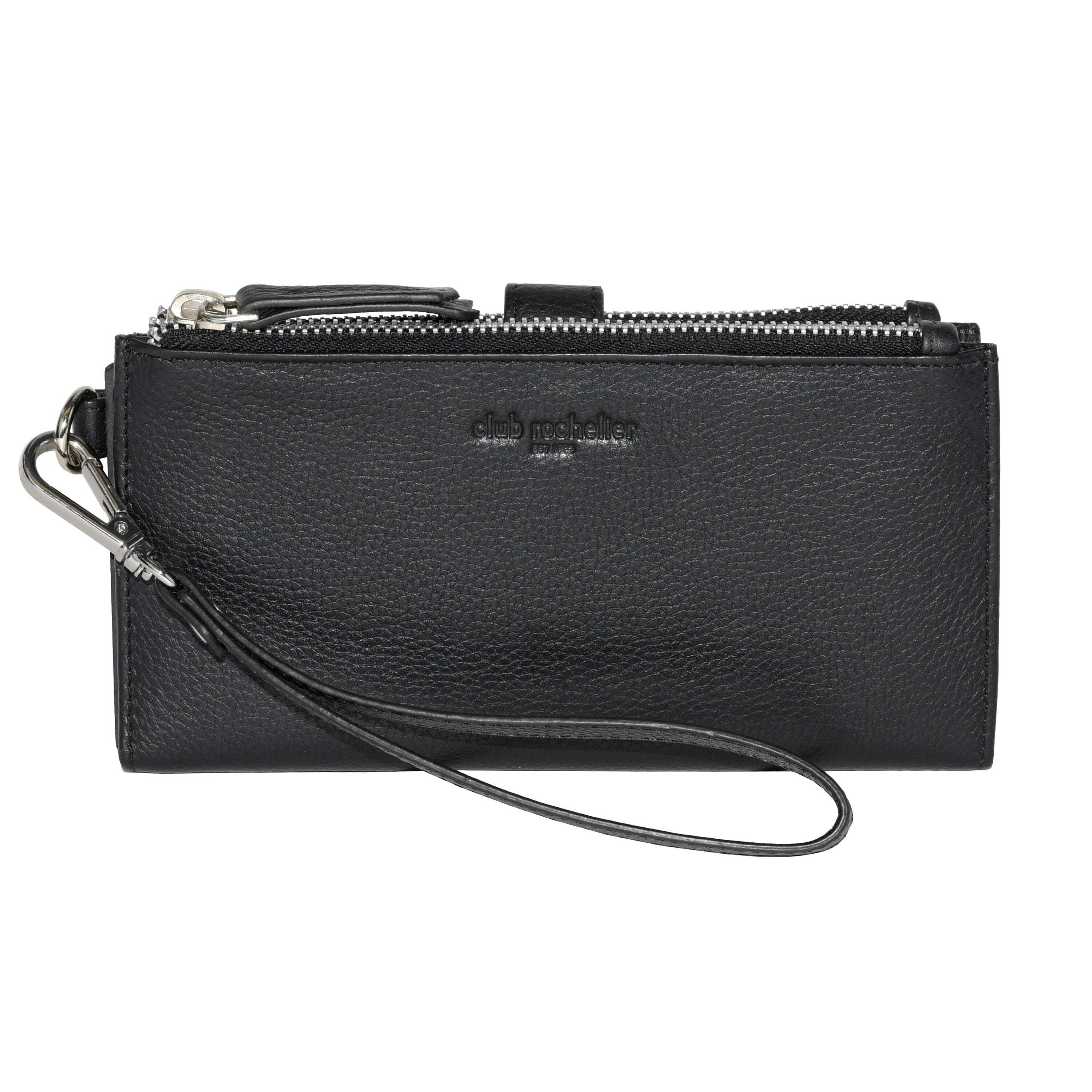 Ladies Leather Double Zip Clutch Wallet - Walmart.com