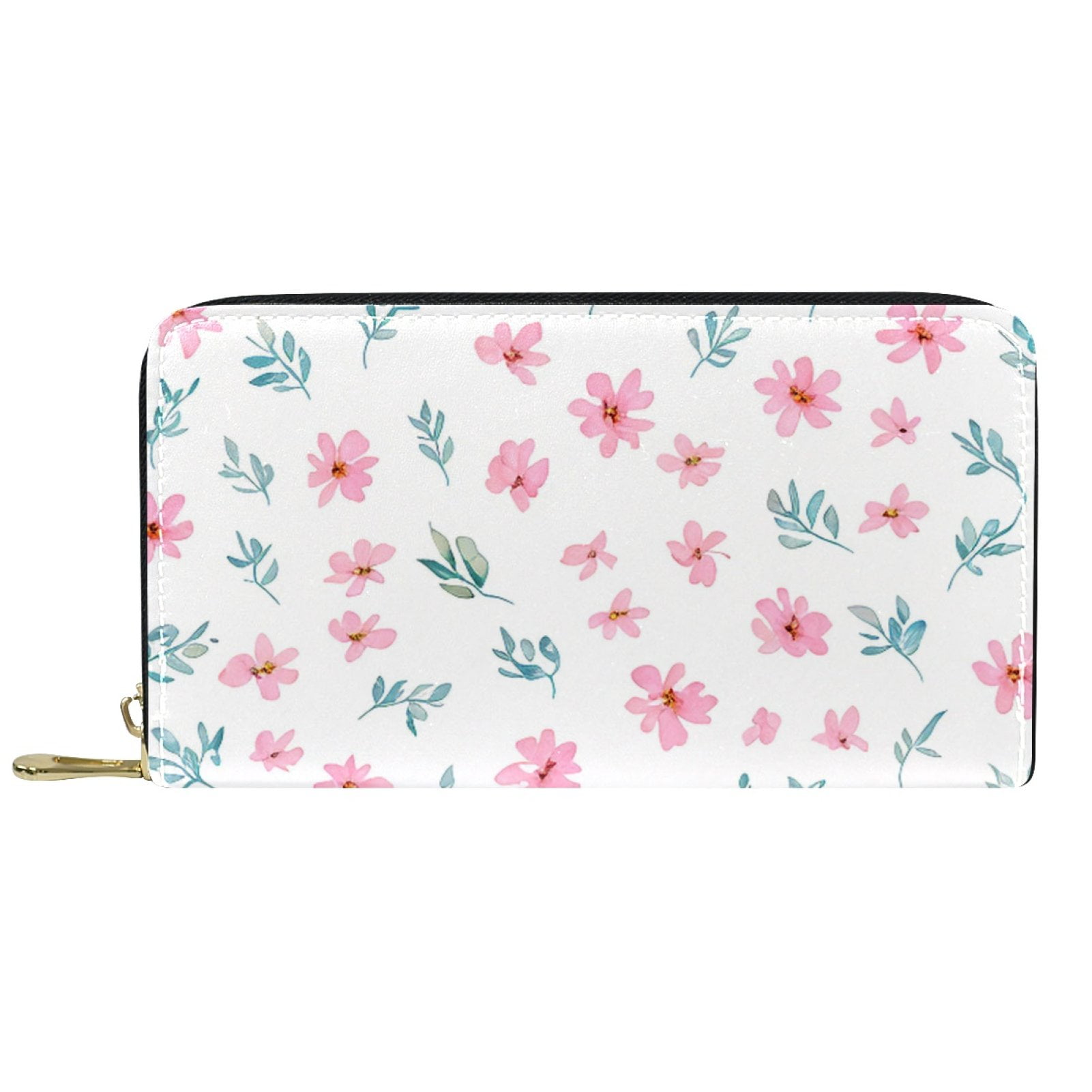 Ladies Leather Large Wallets with Zippeor for Women And Girls,Pink ...