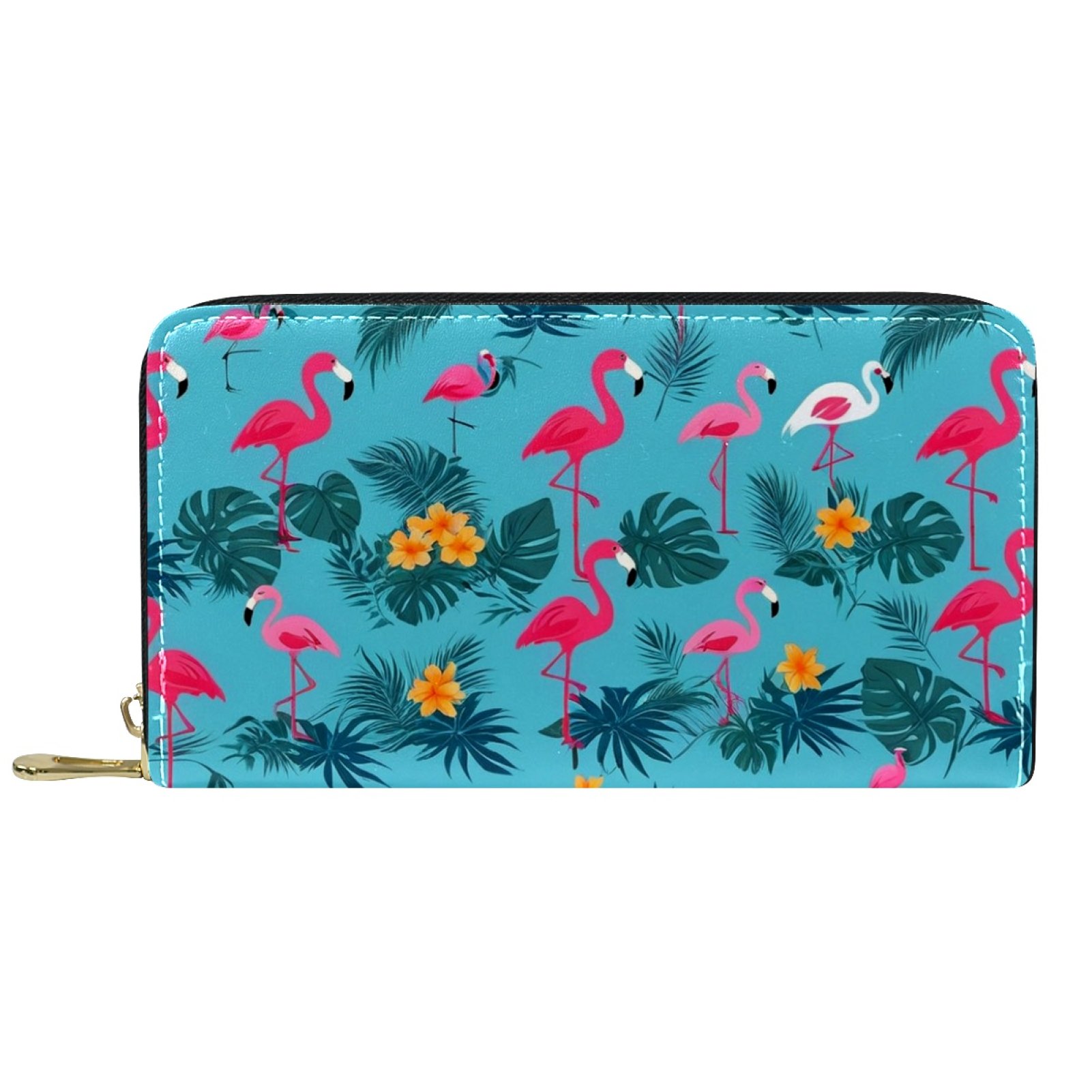 Ladies Leather Large Wallets with Zippeor for Women And Girls,Tropical ...