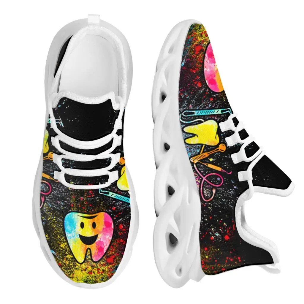 Ladies Lightweight Platform Flat Shoes Dark Dental Medical and Starry ...