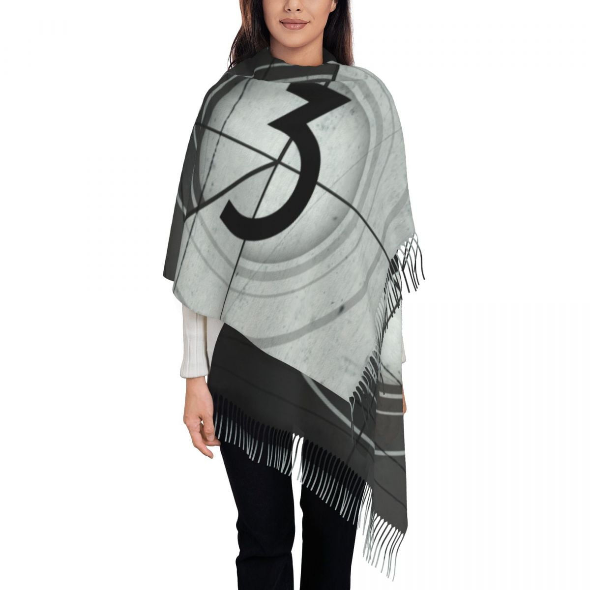 Ladies Long Four Seconds To Go Scarves Women Winter Thick Warm Tassel ...