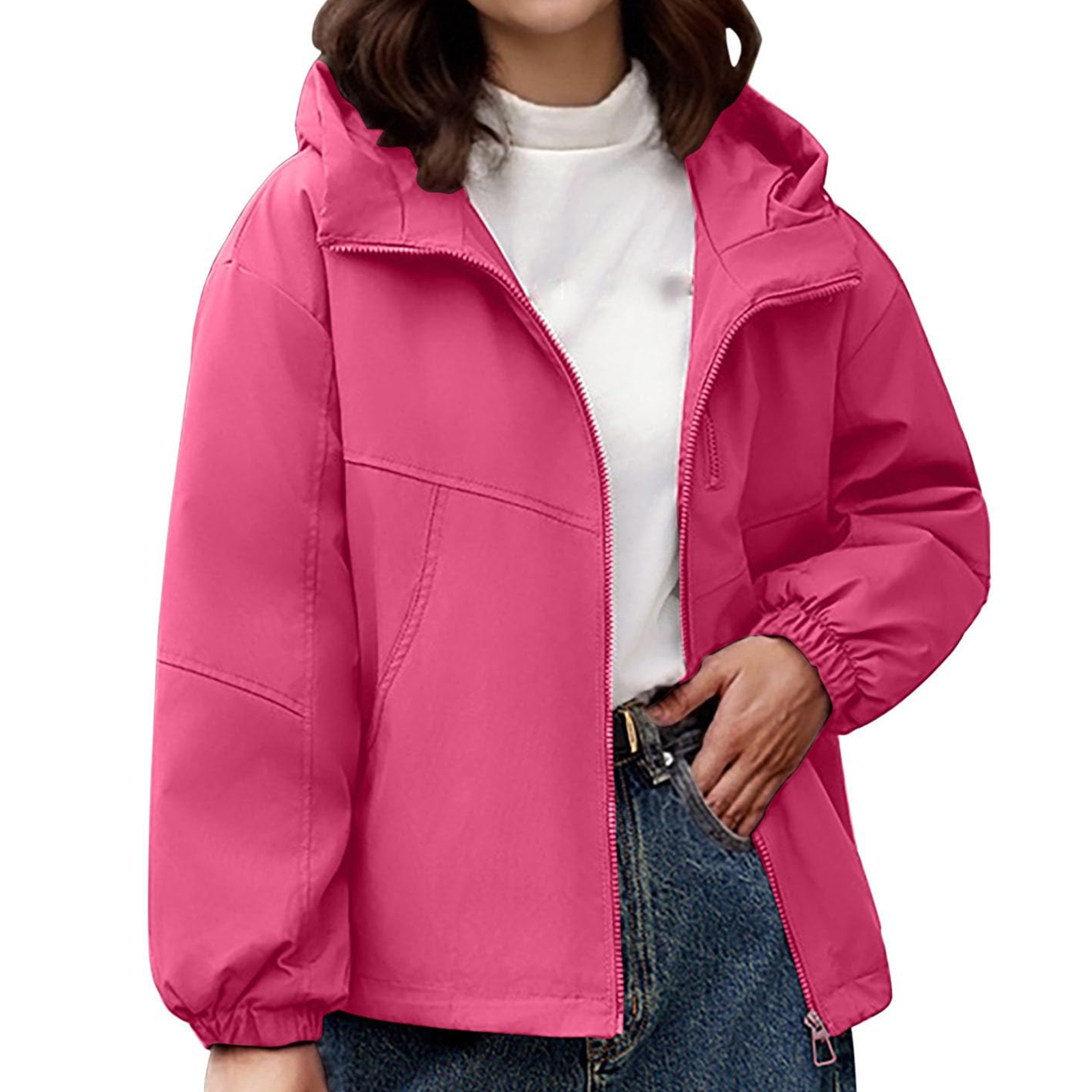 Ladies' Loose Comfortable Casual Fashionable Hooded Short Cotton Jacket ...
