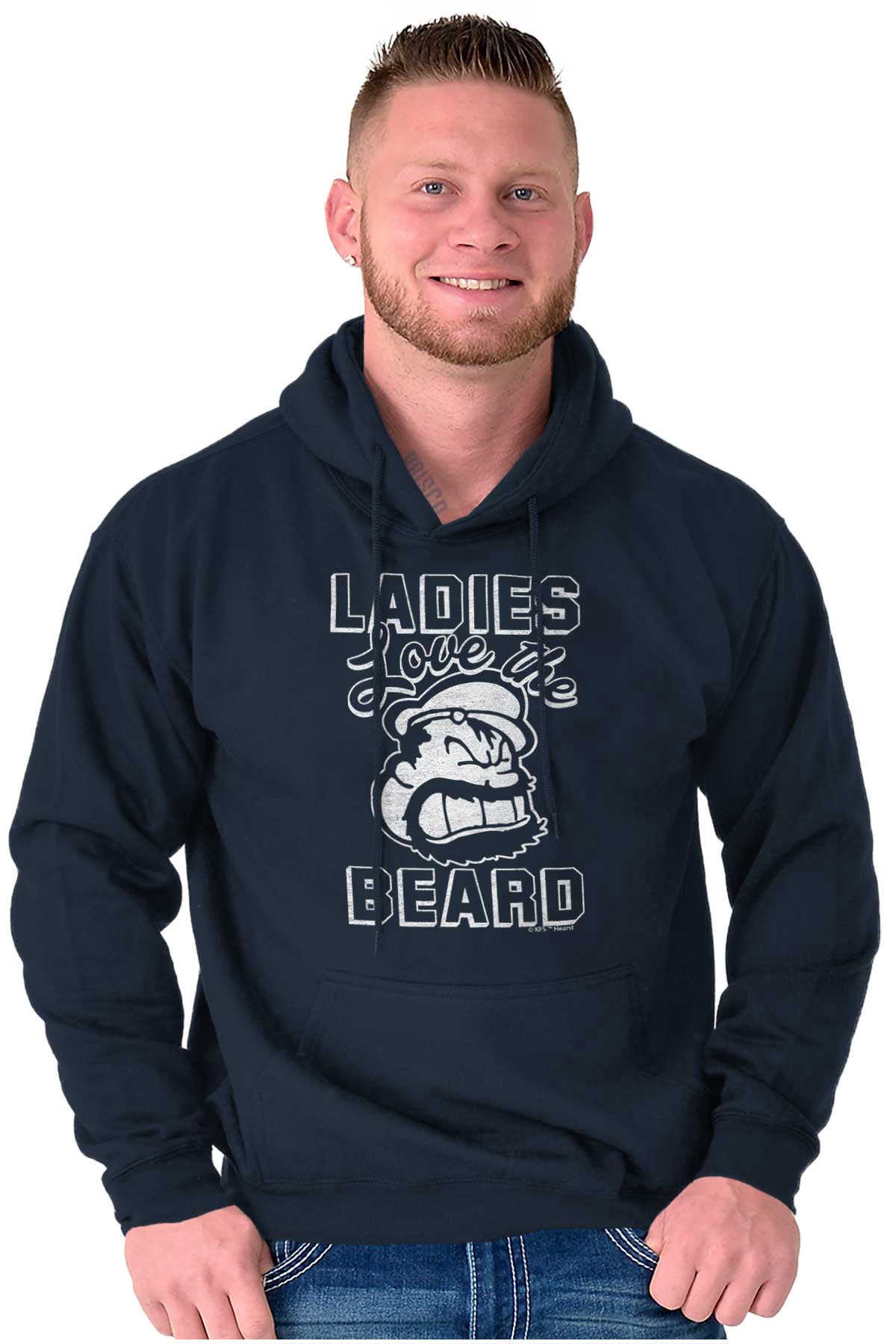 Ladies Love Beards Funny Popeye Bluto Men Big & Tall Graphic Hoodie ...
