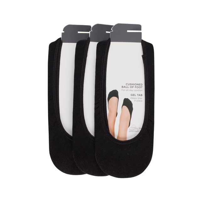 Ladies Microfiber Liner With Gel Tab And Pad, 3 Pairs - Walmart.com