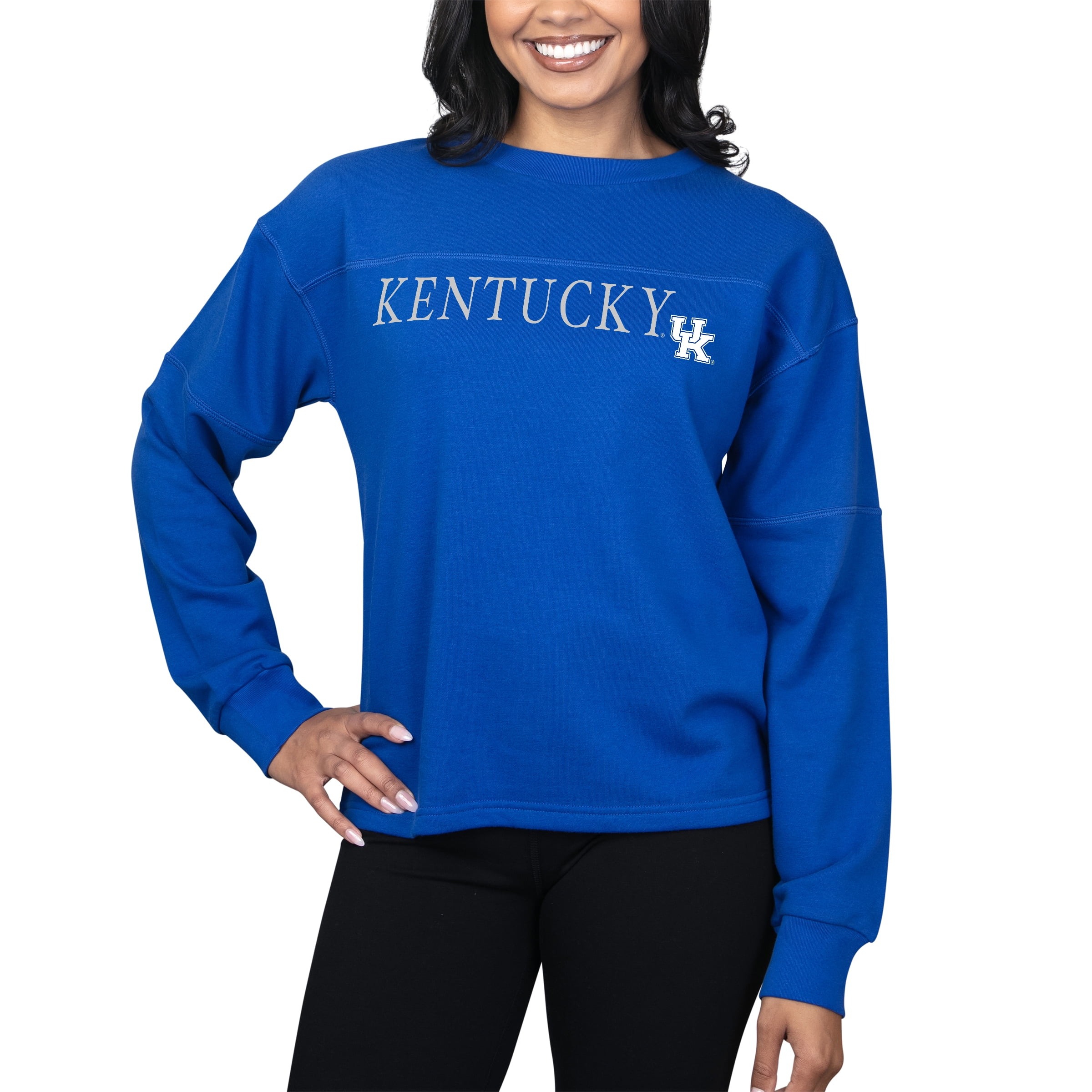 Ladies NCAA Kentucky Wildcats Peppy Fleece Long Sleeve Top - Walmart.com