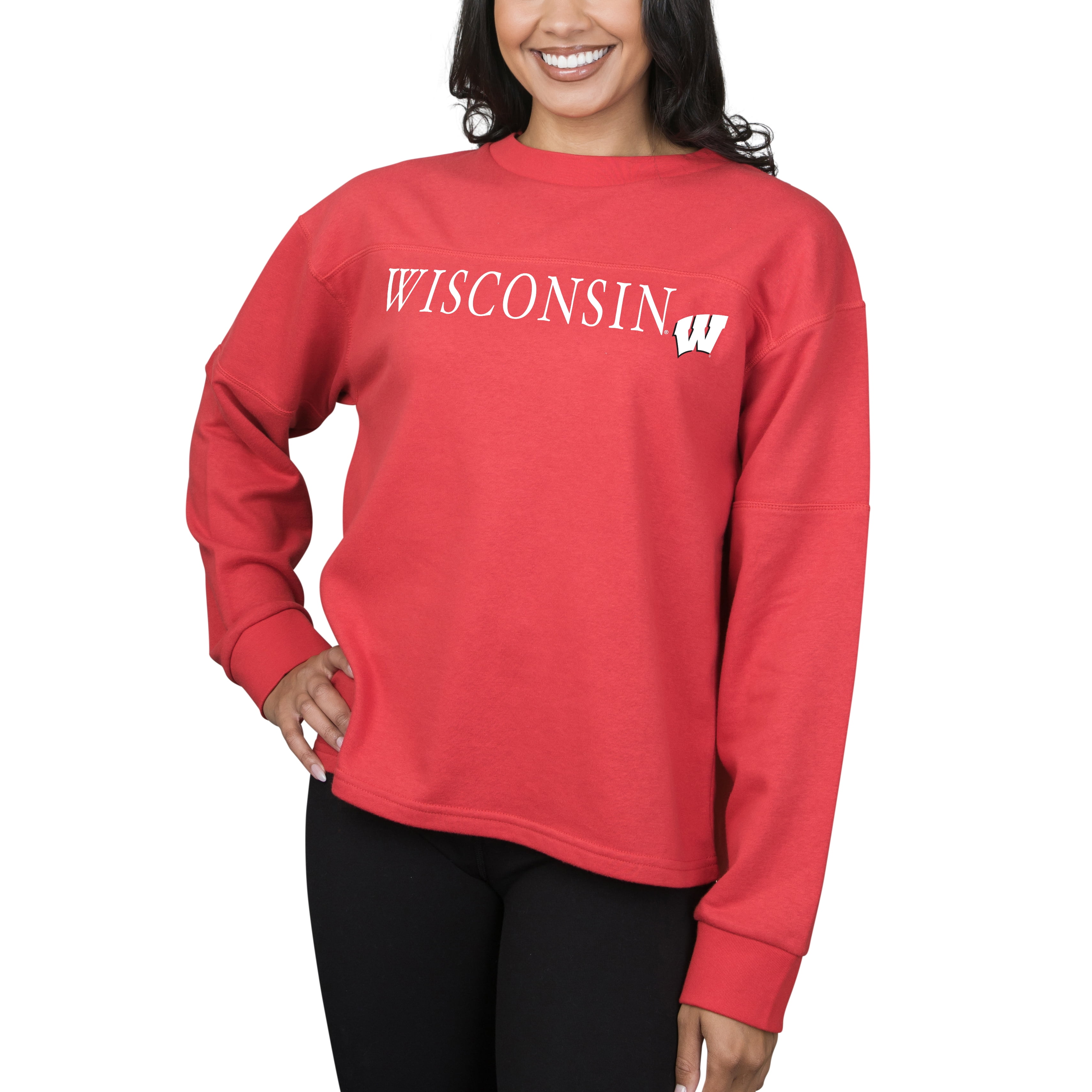 Ladies NCAA Wisconsin Badgers Peppy Fleece Long Sleeve Top - Walmart.com