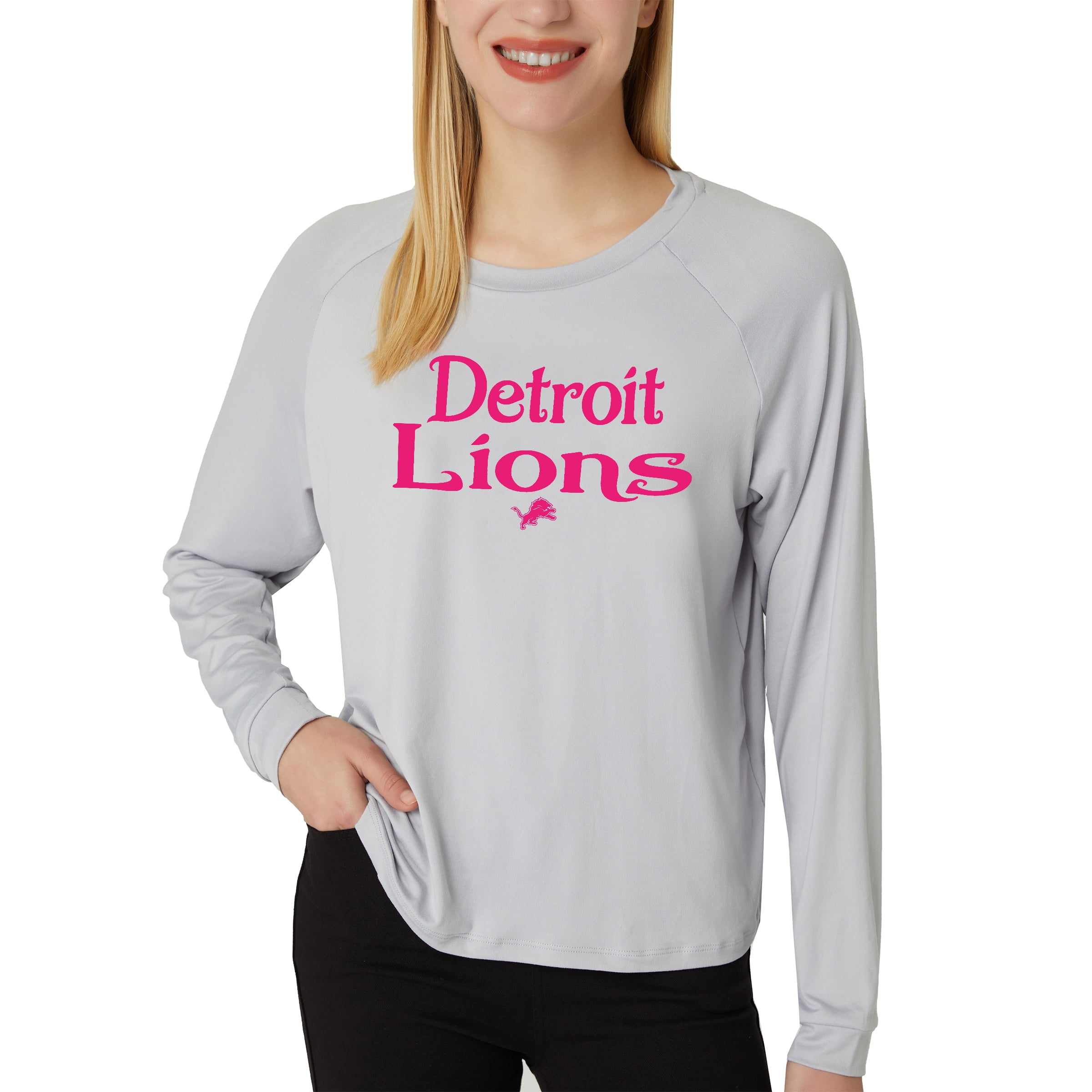 Ladies NFL Detroit Lions Tula Knit Long Sleeve Top - Walmart.com