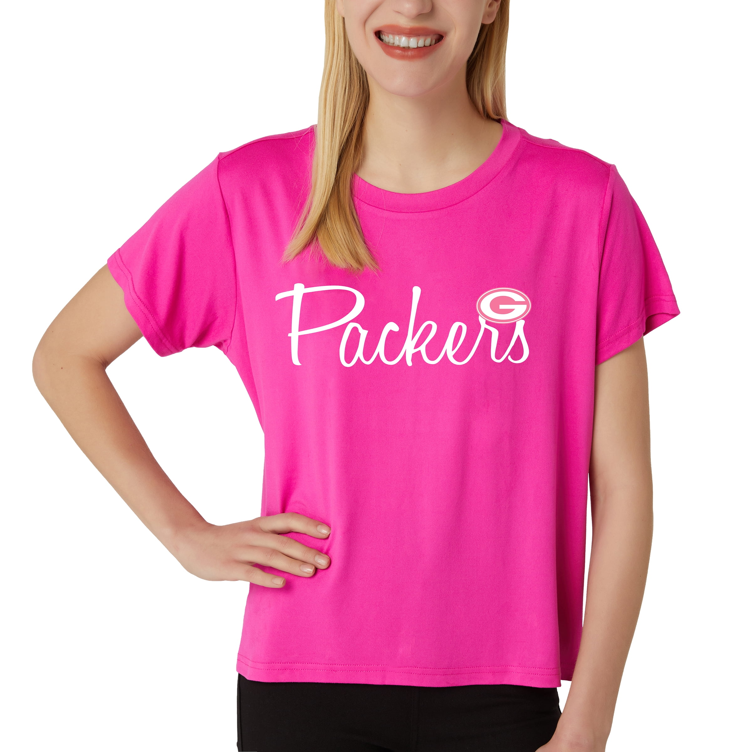 Ladies NFL Green Bay Packers Tula Knit Short Sleeve Top - Walmart.com