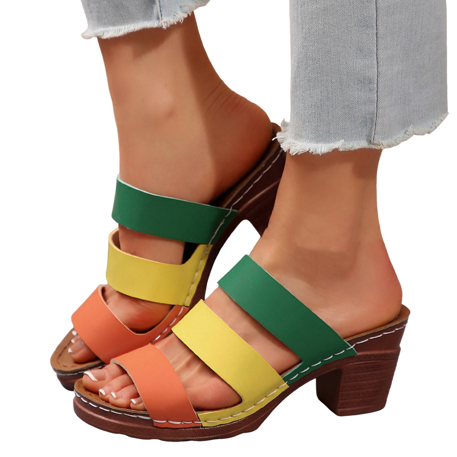 Ladies Platform High Heels Dressy Slides Sandals for Women 2025 Trendy ...