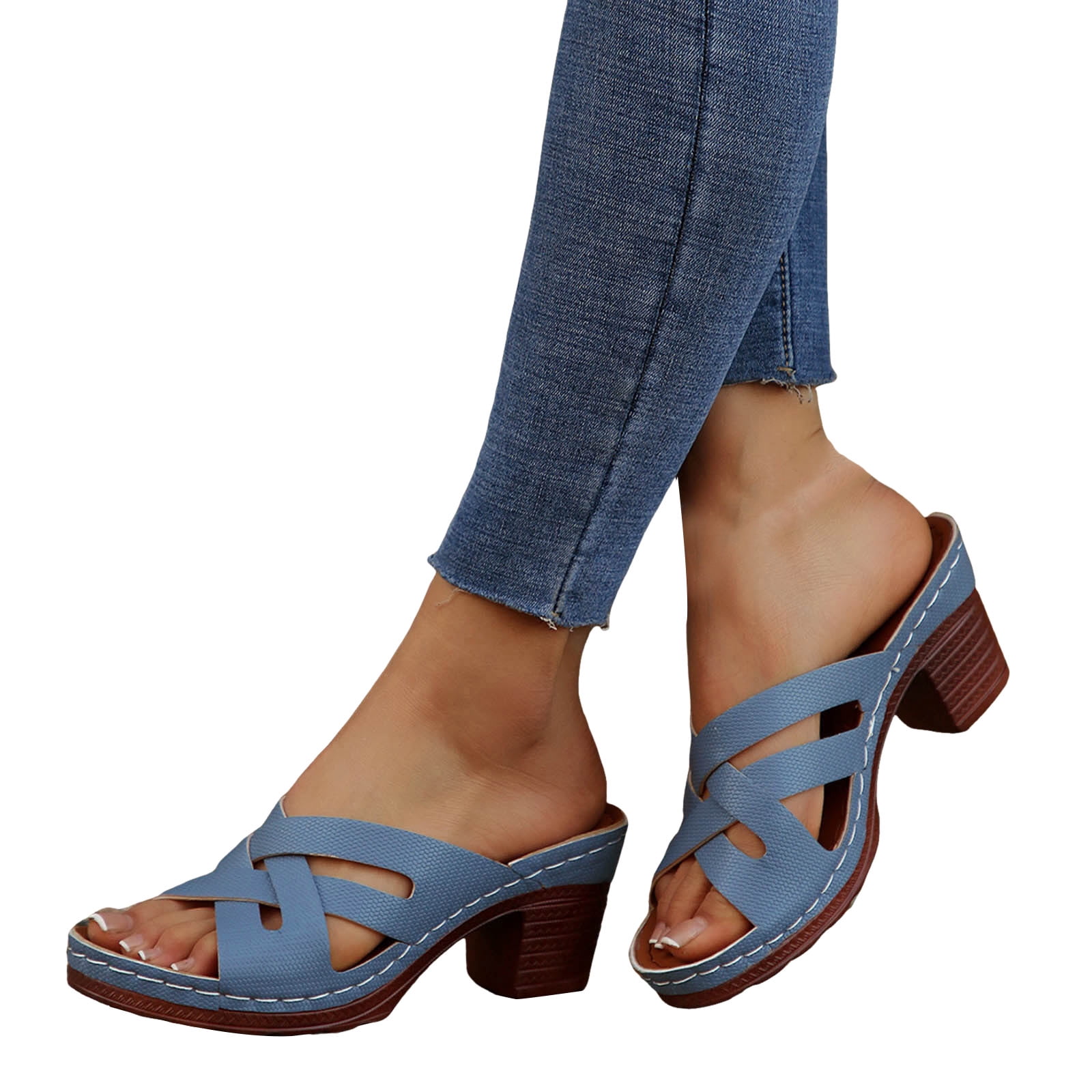 Ladies Platform High Heels Dressy Slides Sandals for Women 2025 Trendy ...