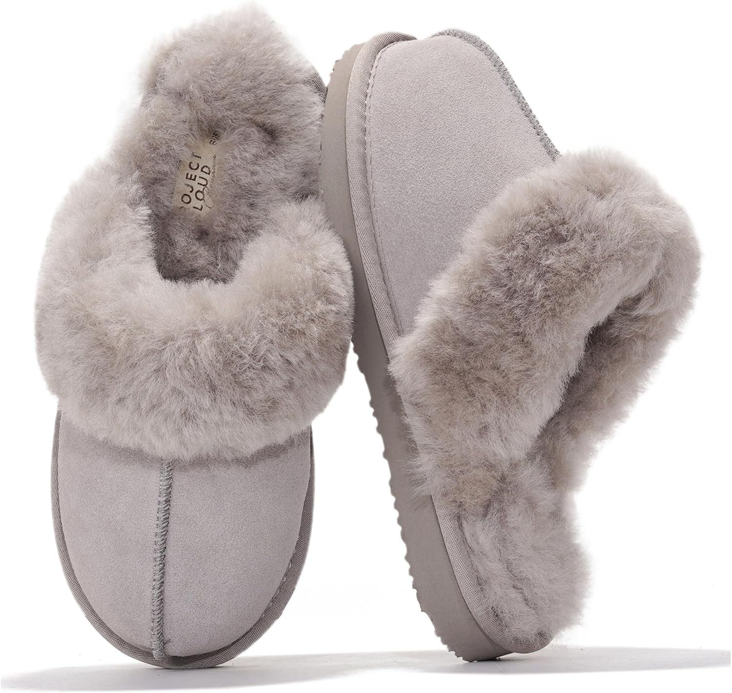 Ladies' Premium Leather Slippers with Cozy Real Sheep Wool Lining ...