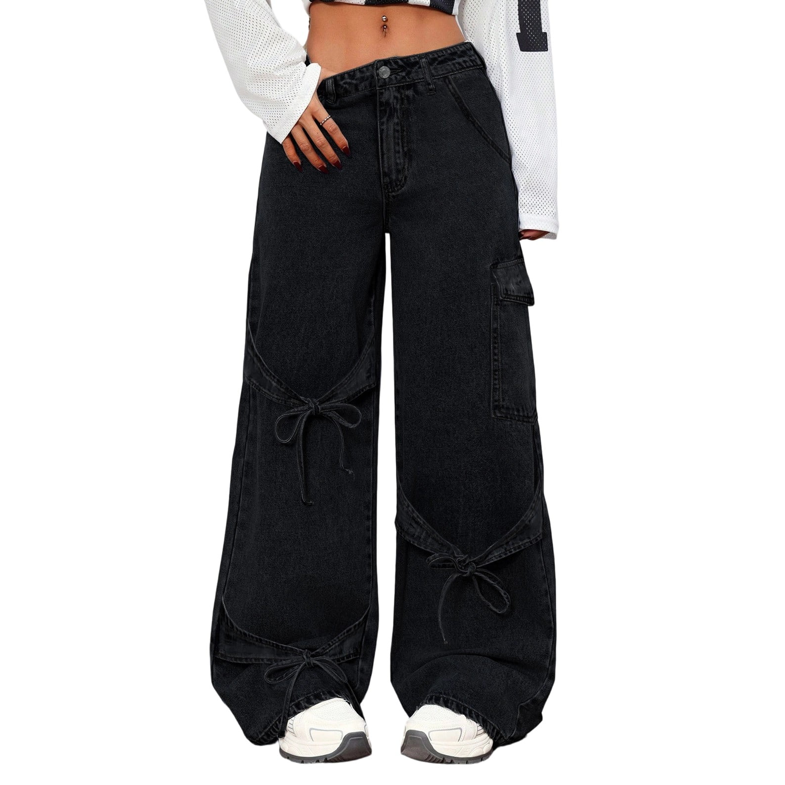 Ladies' Retro High Waist Straight-Leg Jeans - Classic Denim Pants ...