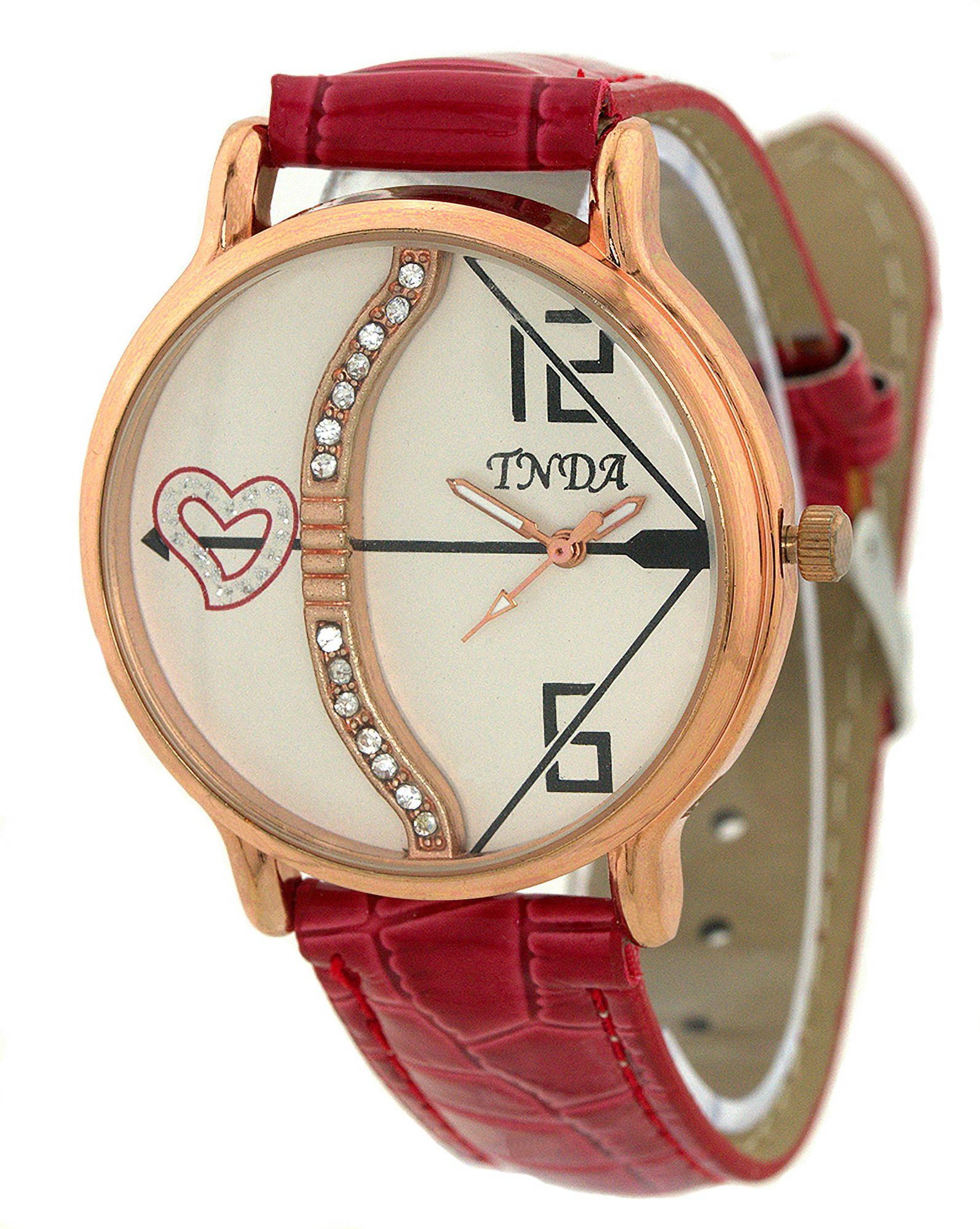 Ladies Rosegold-tone Cupid bow and arrow watch. 39mm 11mm thick case ...